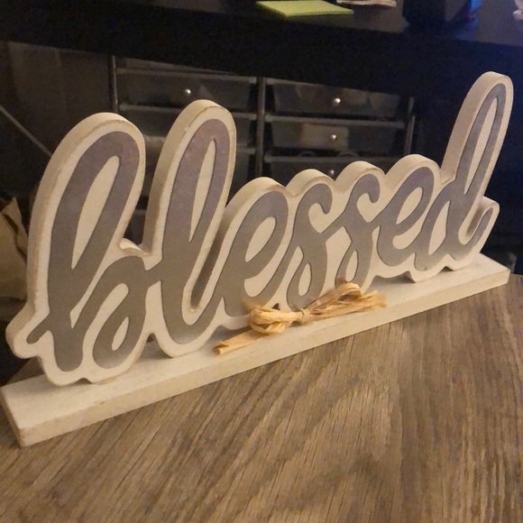 Accents | Distressed Blessed Standing Sign | Poshmark